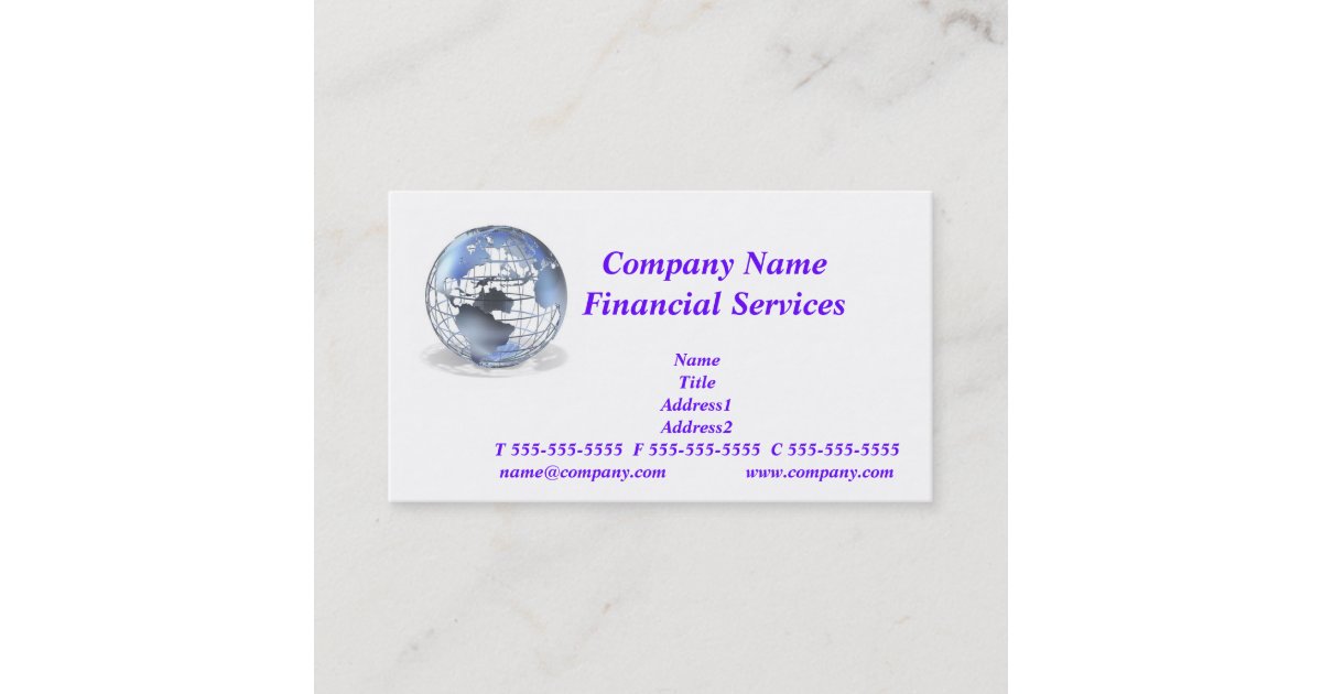 Global Financial Services Business Card | Zazzle