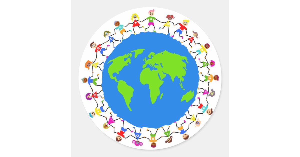 Global Kids Classic Round Sticker | Zazzle