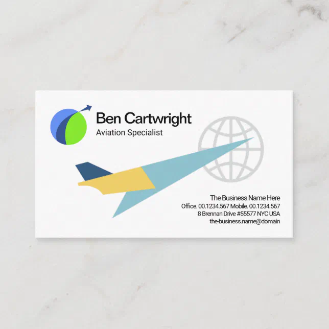 Global Logistics Super Jet Airplane Aviation Pilot Business Card | Zazzle