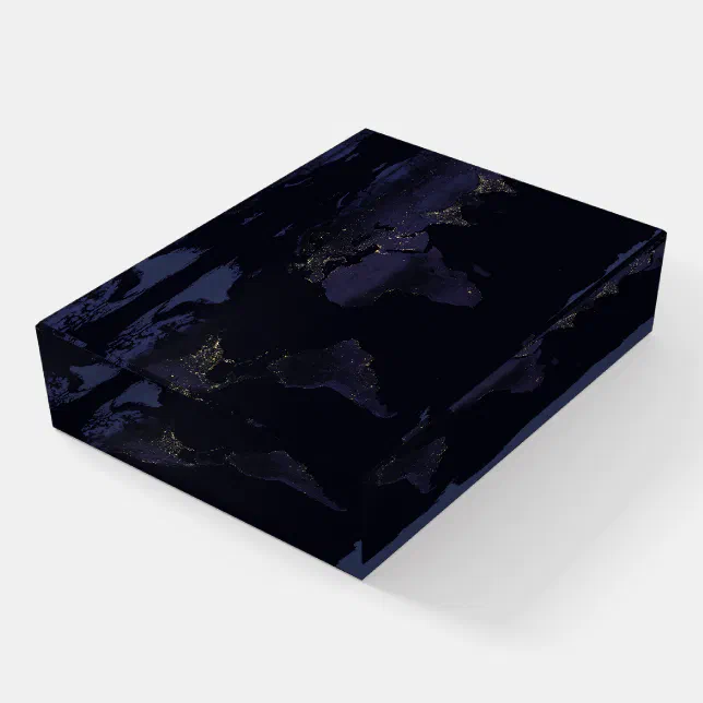Global Map Earth's City Lights At Night. Paperweight | Zazzle