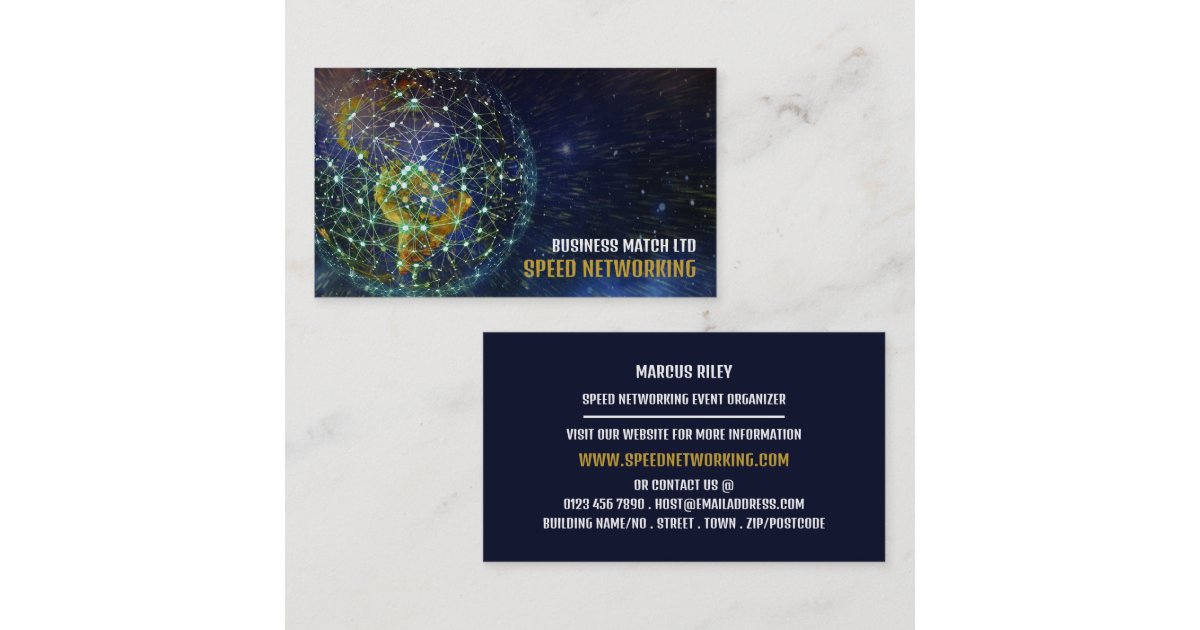 Global Networking Speed Networking Event Organizer Business Card | Zazzle
