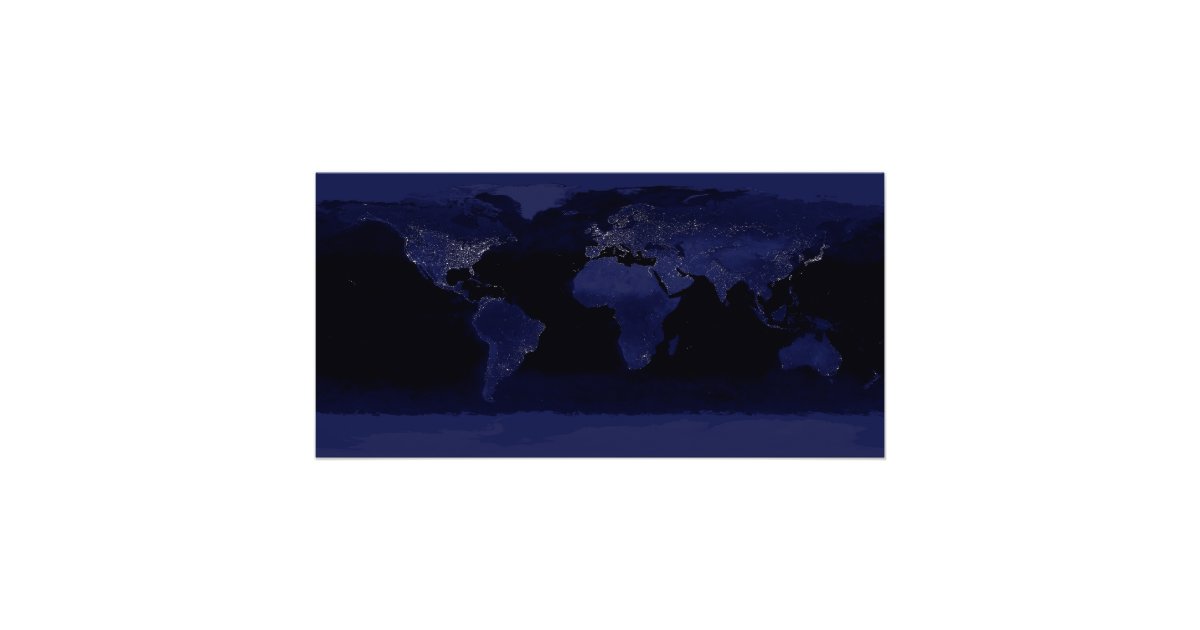 Global View of Earth's City Lights Photo Print | Zazzle