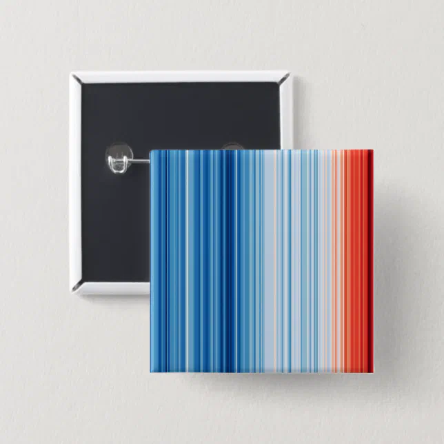 Global Warming Stripes Earth Climate Change Button | Zazzle