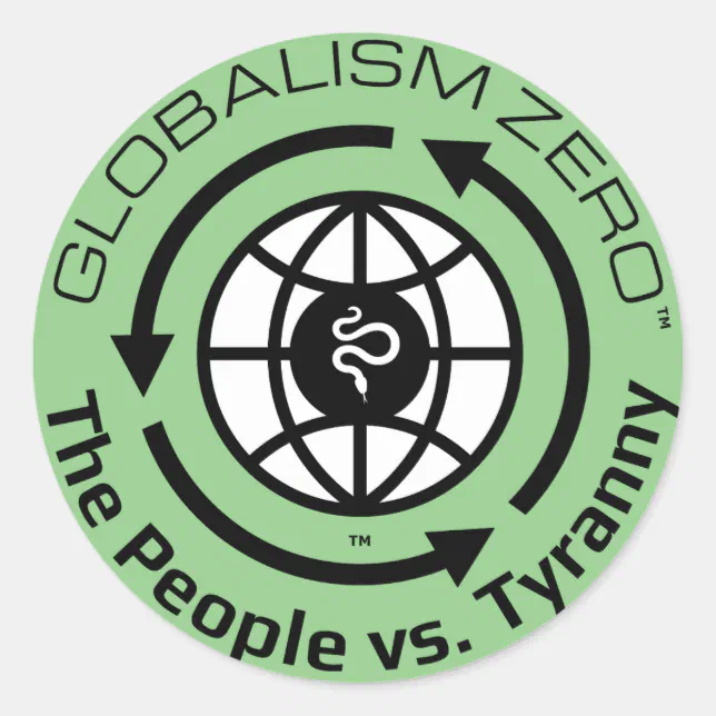 Globalism Zero™ Black Circle with White Globe Logo Classic Round ...