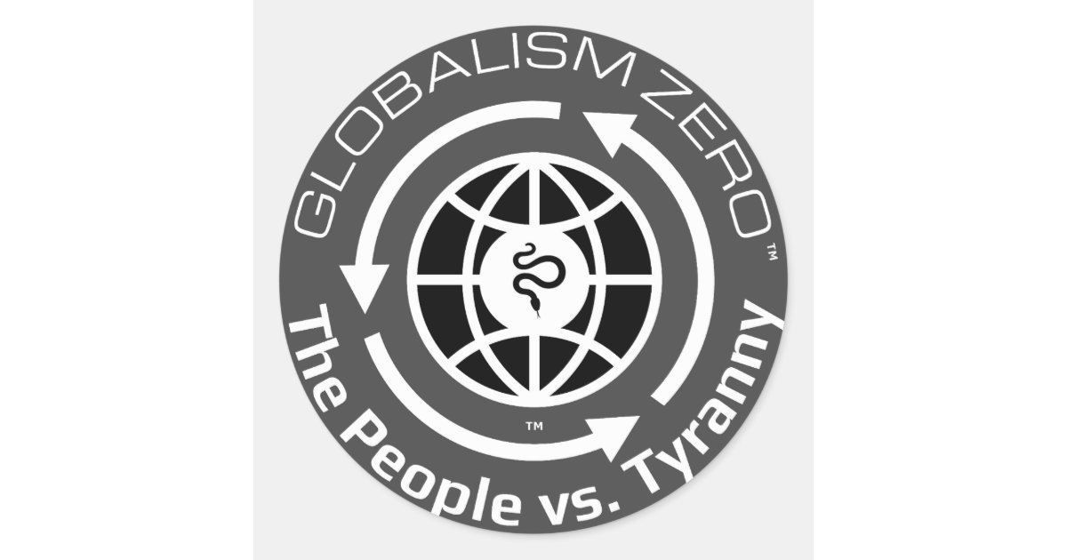 Globalism Zero™ White Circle with Black Globe Logo Classic Round ...