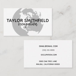 globe business card | Zazzle