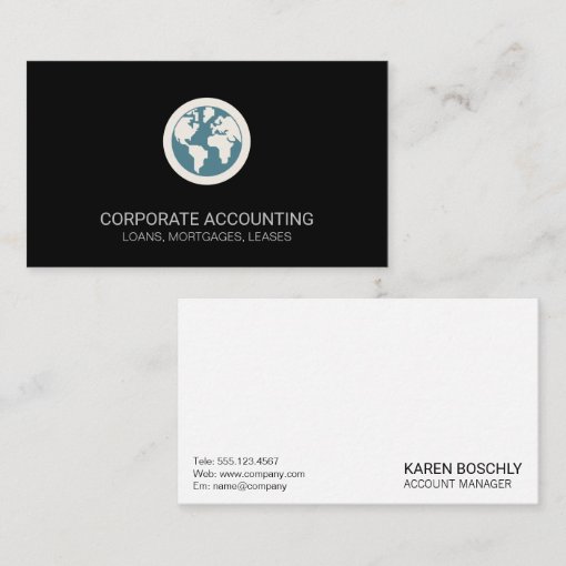 Globe Icon Business Card | Zazzle