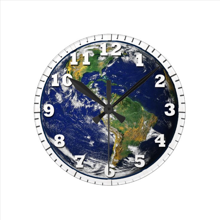 globe is our earth round clock | Zazzle
