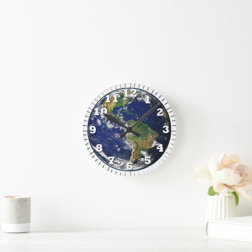 globe is our earth round clock | Zazzle