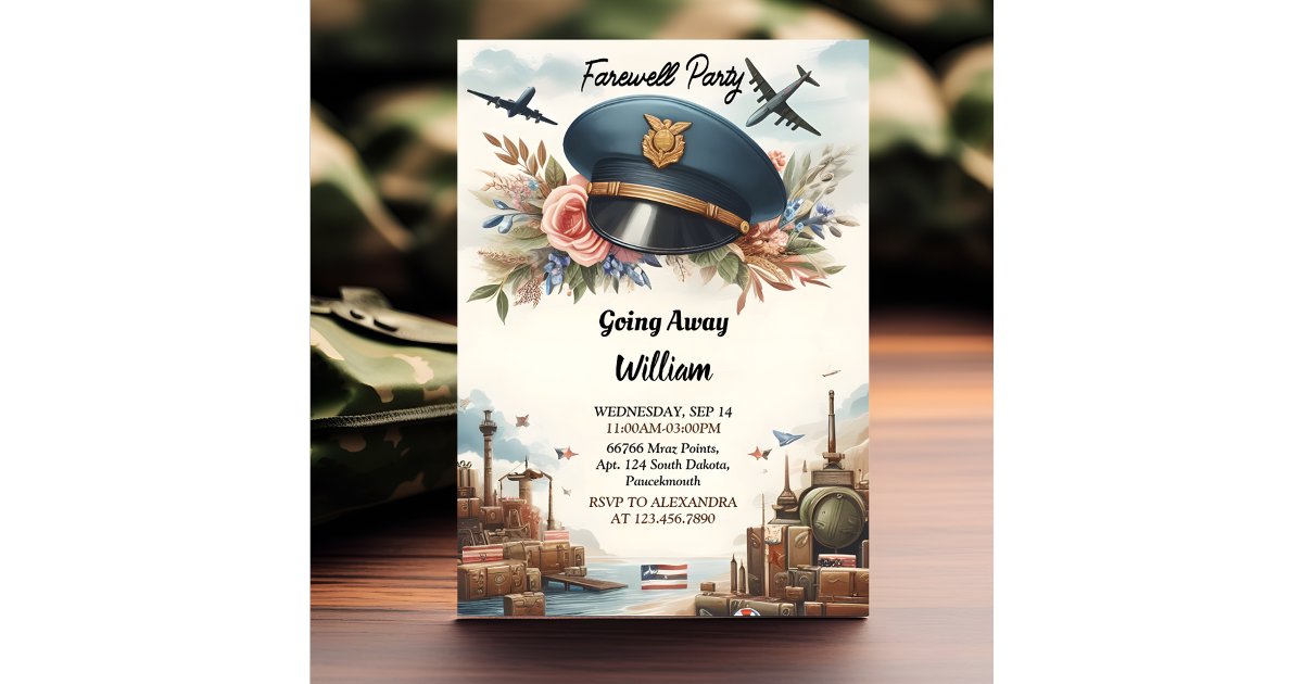 Globe Travel Farewell Military Going Away Party Invitation | Zazzle