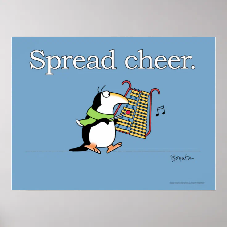 GLOCKENSPIEL PENGUIN "Spread Cheer" Sandra Boynton Poster | Zazzle