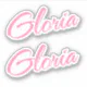 Gloria Decorative Name in Pink x2 Sticker | Zazzle