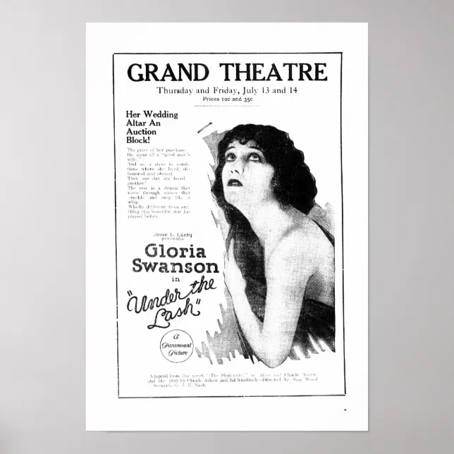 Gloria Swanson 1922 vintage movie ad poster | Zazzle