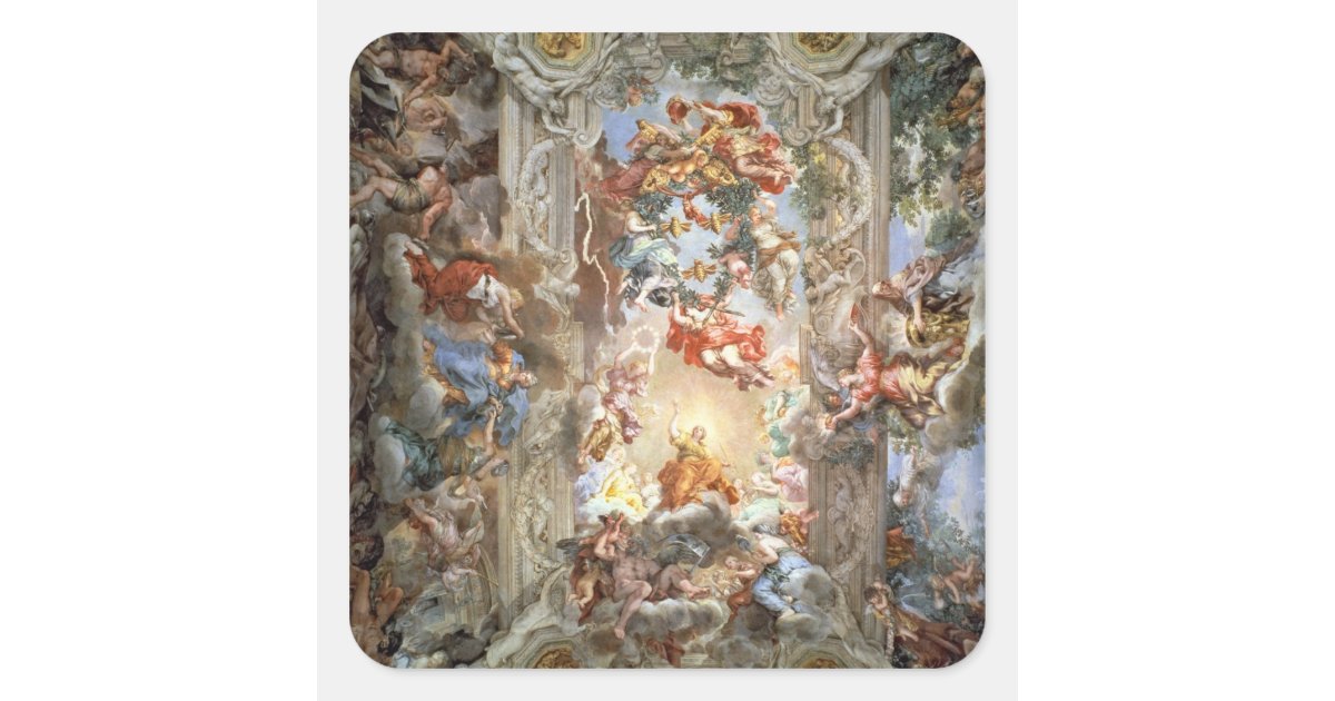 Glorification of the Reign of Pope Urban VIII (156 Square Sticker | Zazzle