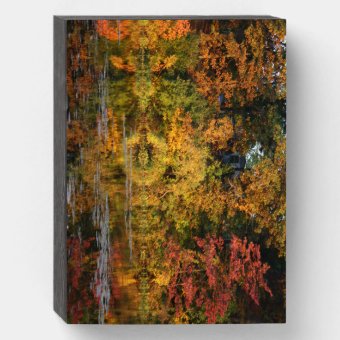 Glorious Fall on the River Wooden Box Sign | Zazzle