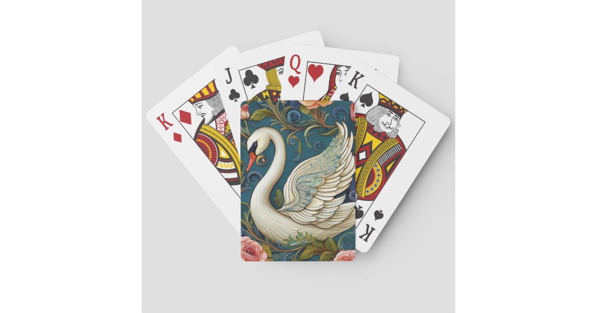 Glorious Swan Poker Cards | Zazzle
