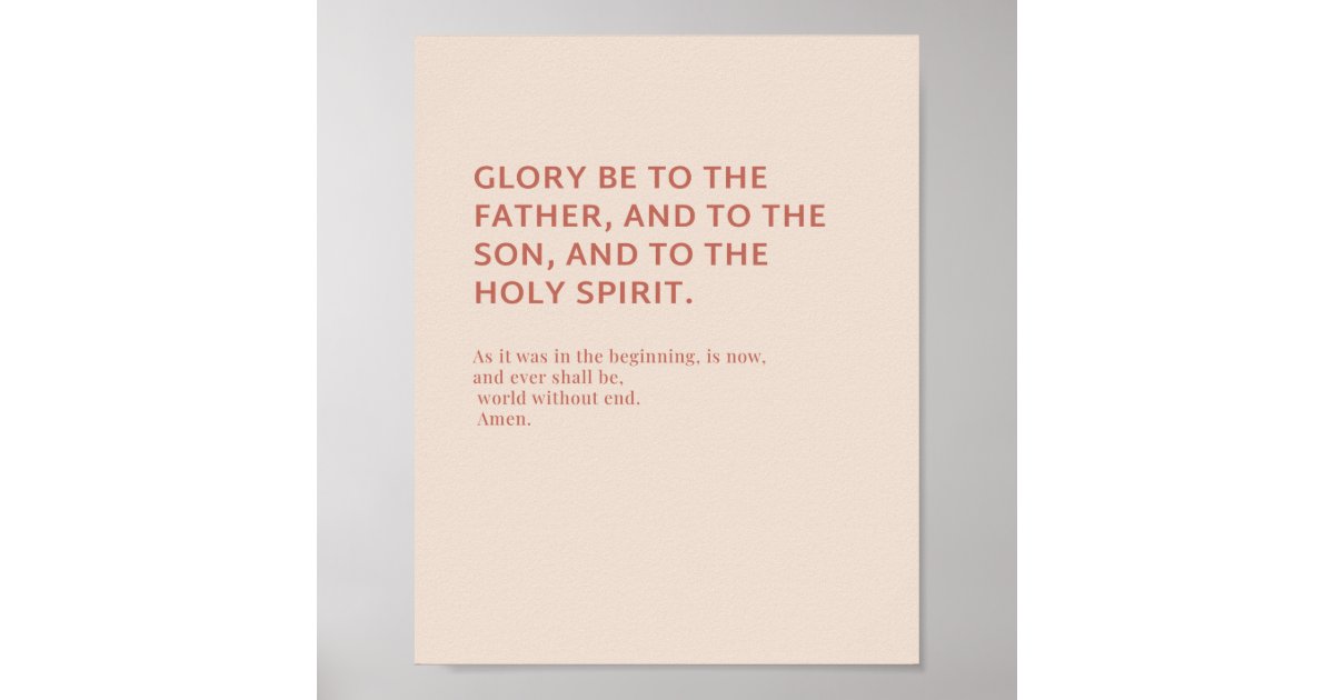 Glory Be Prayer Poster | Zazzle