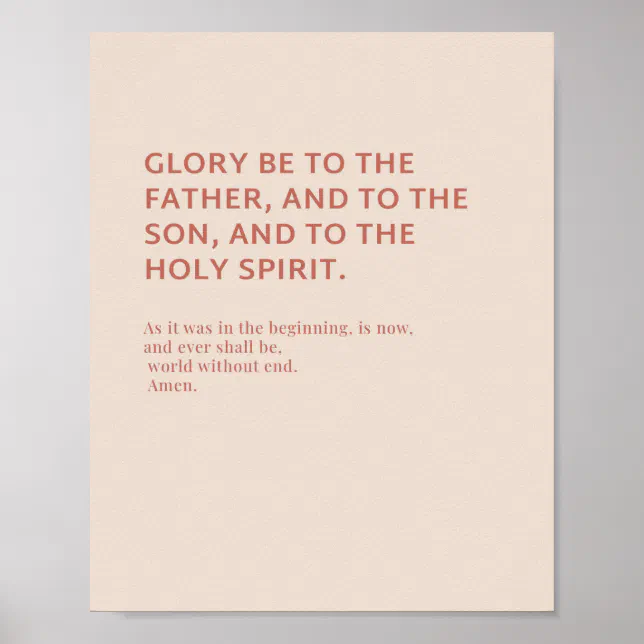 Glory Be Prayer Poster | Zazzle