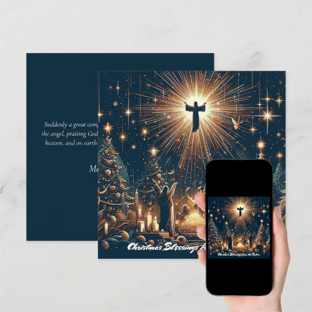 Glory to God Religious Jesus Christian Christmas Holiday Card | Zazzle