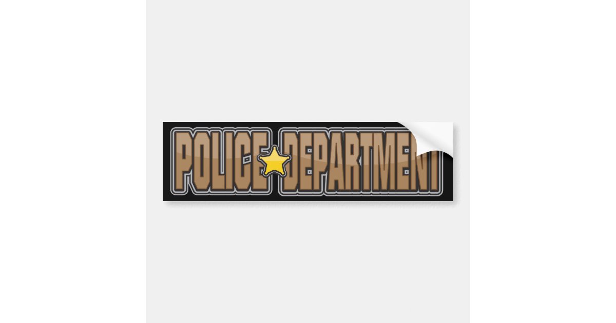 Gloss Police Department Brown Bumper Sticker | Zazzle