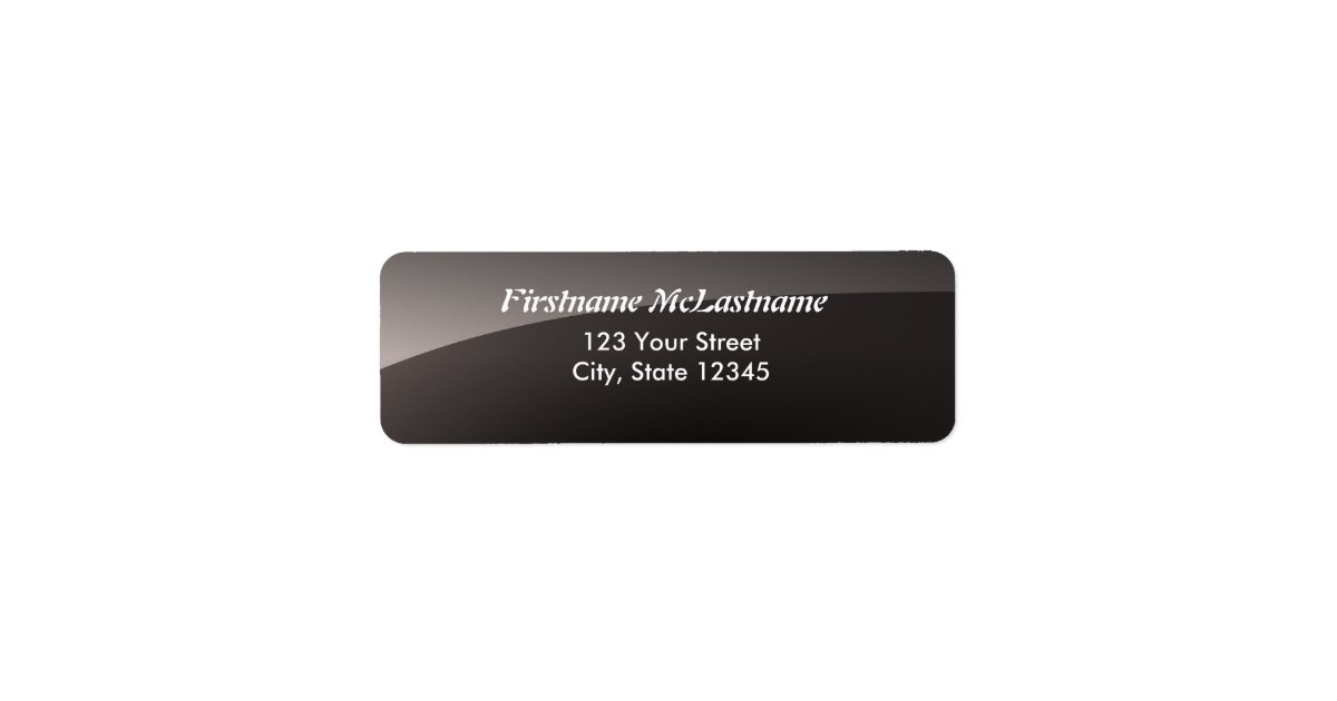 Glossy black address labels | Zazzle