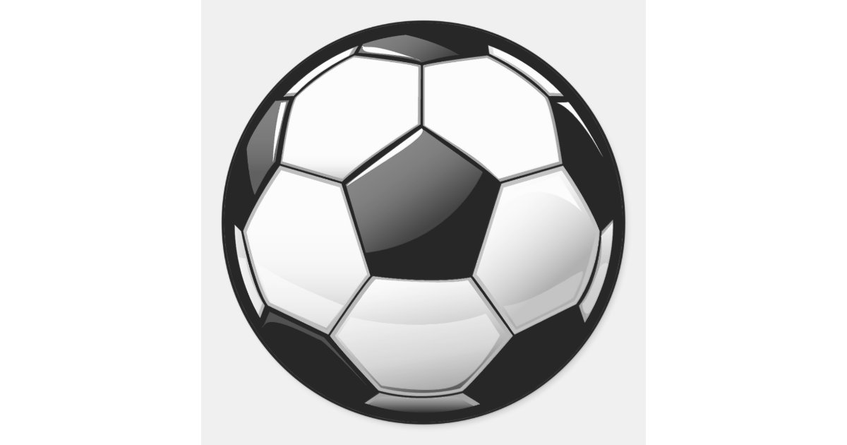 Glossy Classic Soccer Ball Classic Round Sticker | Zazzle