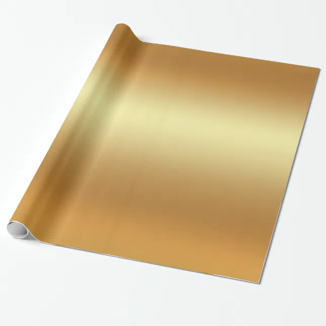 Glossy Faux Gold Elegant Modern Golden Gift Glam Wrapping Paper | Zazzle