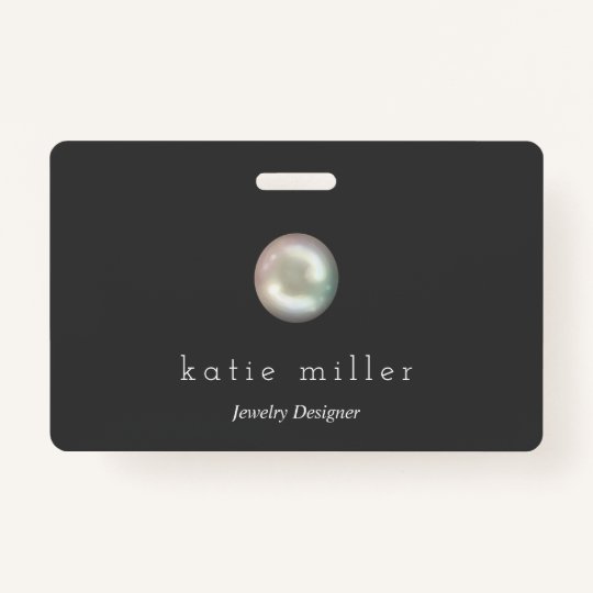 Glossy Pearl | Jewelry Designer | Name Badge | Zazzle.com