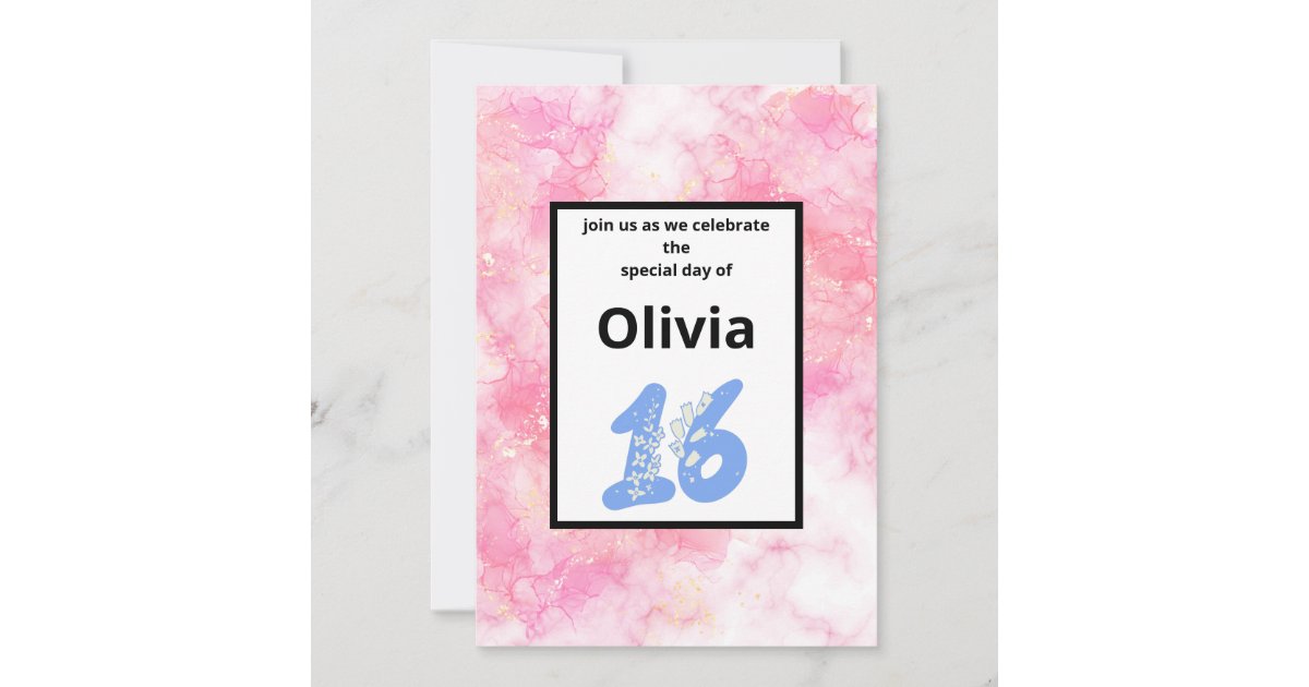 glossy pink background invitation | Zazzle
