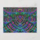 Glossy Postcard 3D Green Blue Purple Zany | Zazzle