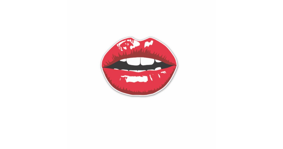 Glossy red lips sticker | Zazzle