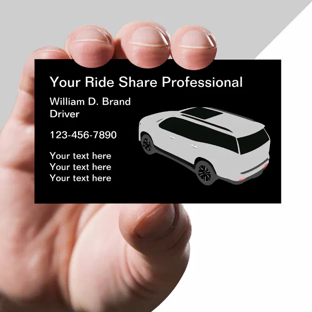 Glossy Ride Share Driver Business Cards | Zazzle