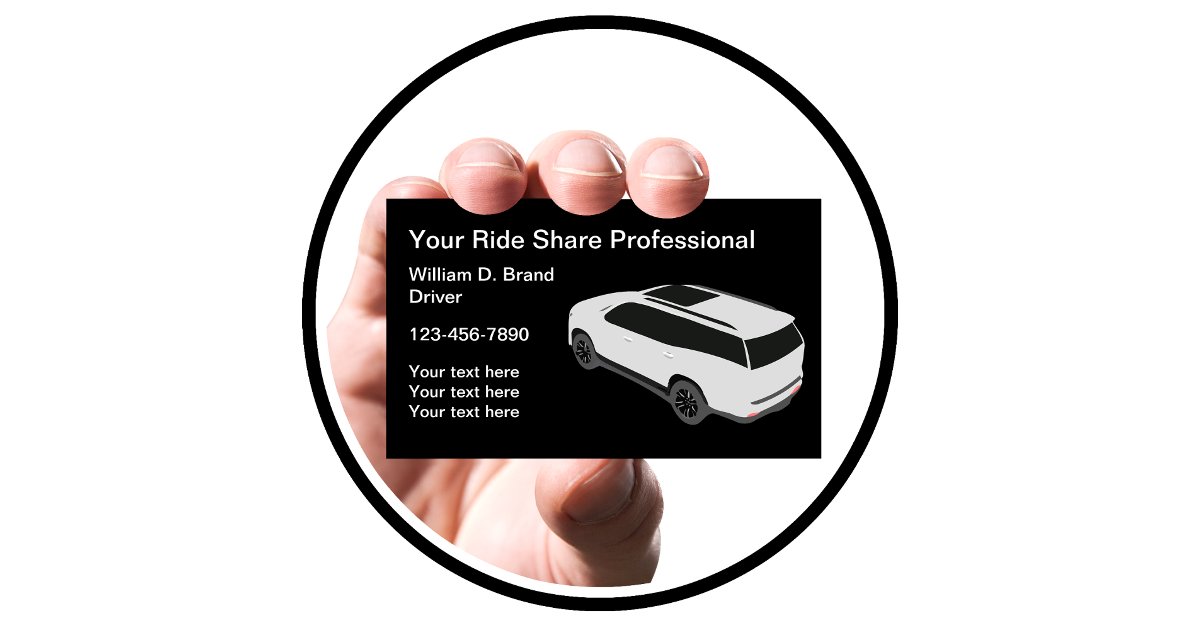 Glossy Ride Share Driver Business Cards | Zazzle