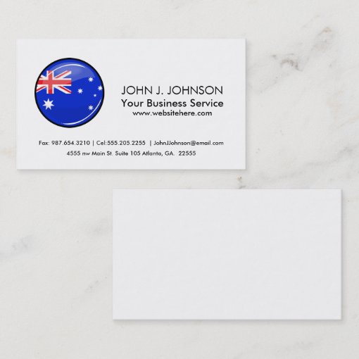 Glossy Round Australian Flag Business Card | Zazzle