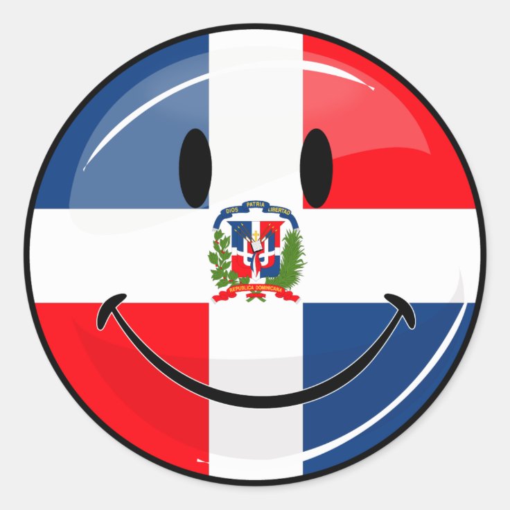 Glossy Round Dominican Republic Flag Classic Round Sticker | Zazzle