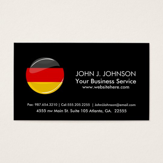 Glossy Round German Flag Business Card | Zazzle.com