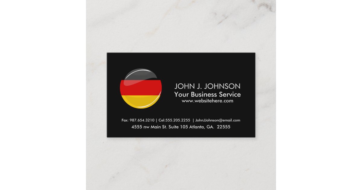 Glossy Round German Flag Business Card | Zazzle