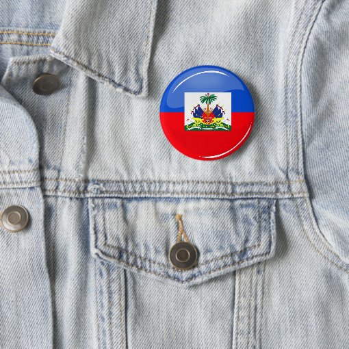 Glossy Round Haitian Flag Button | Zazzle