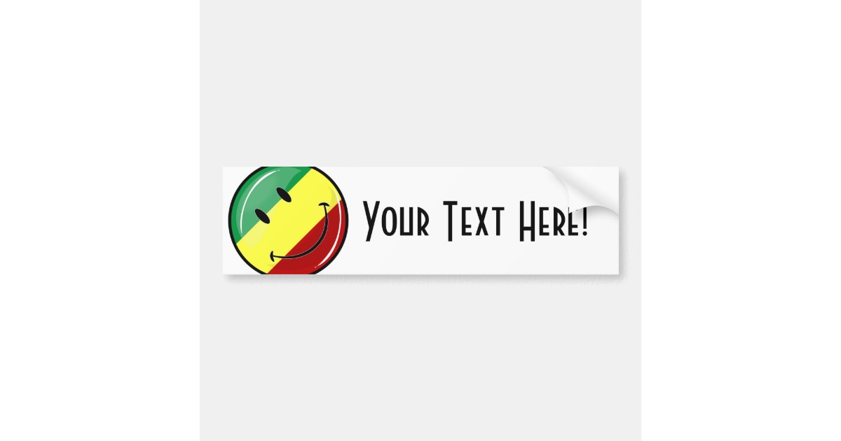 Glossy Round Happy Rasta Flag Bumper Sticker | Zazzle