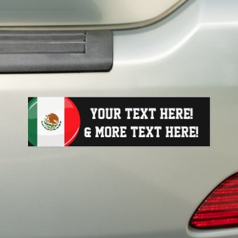 Glossy Round Mexican Flag Bumper Sticker | Zazzle