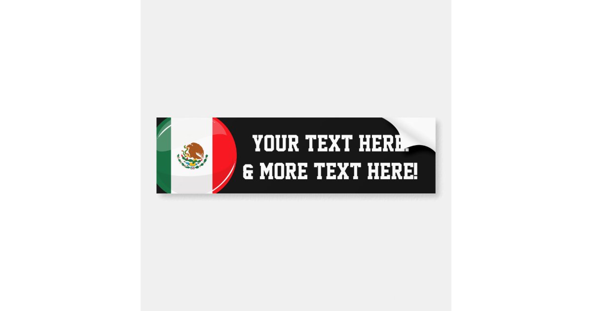 Glossy Round Mexican Flag Bumper Sticker | Zazzle