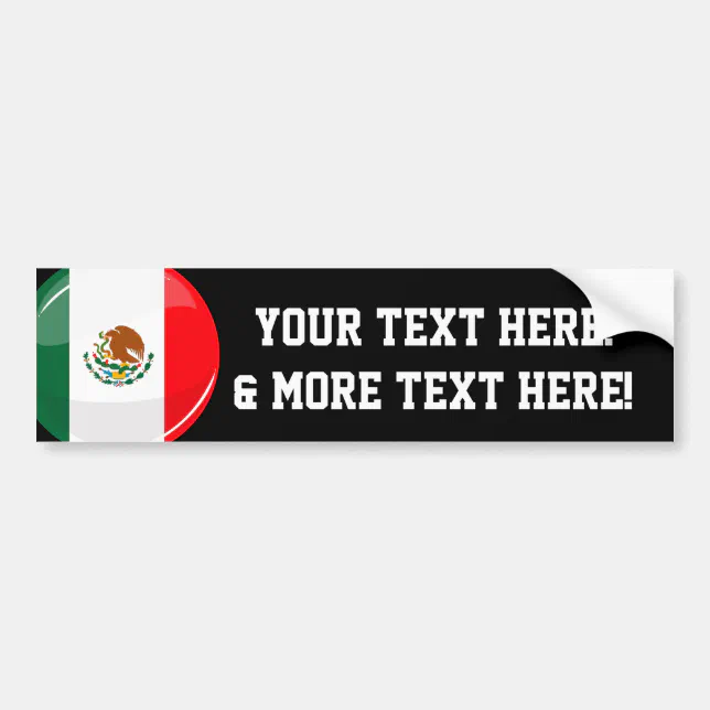 Glossy Round Mexican Flag Bumper Sticker | Zazzle