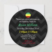Glossy Round Rasta Flag Custom Invite Template | Zazzle