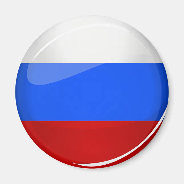 Glossy Round Russia Flag Magnet | Zazzle
