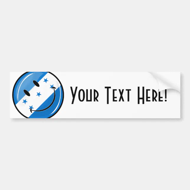 Glossy Round Smiling Honduran Flag Bumper Sticker | Zazzle