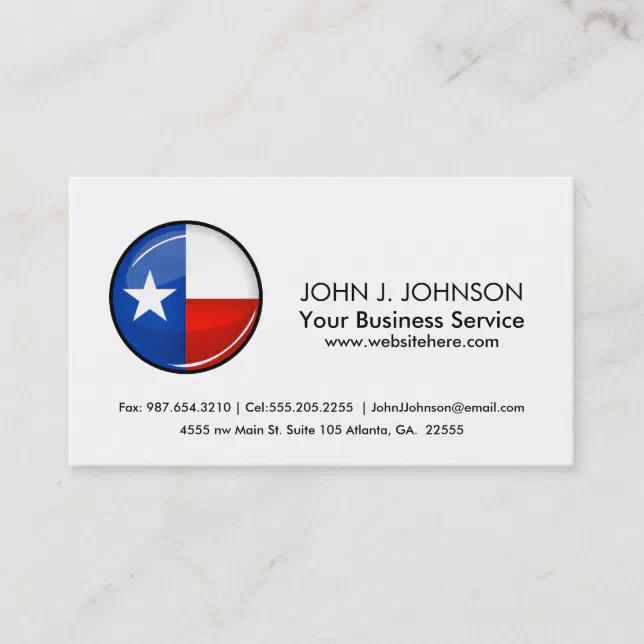Glossy Round Texas Flag Business Card | Zazzle