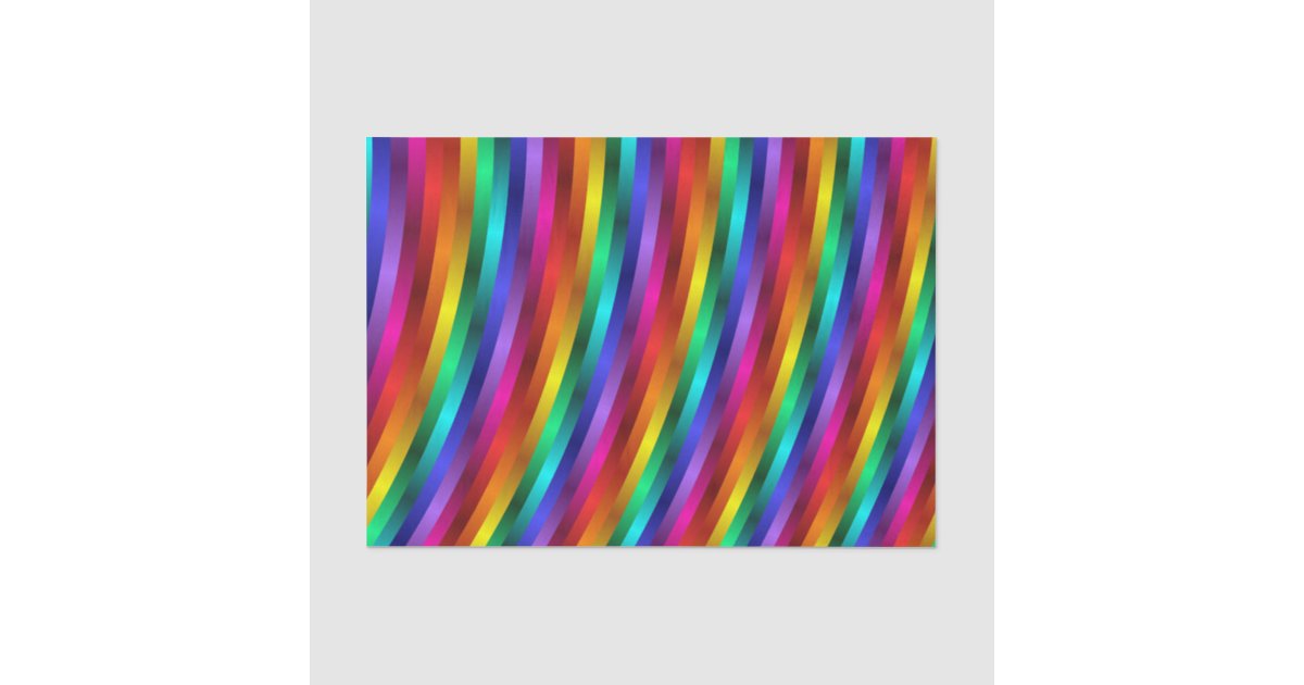 Glossy Shiny Rainbow Stripes Tissue Paper | Zazzle