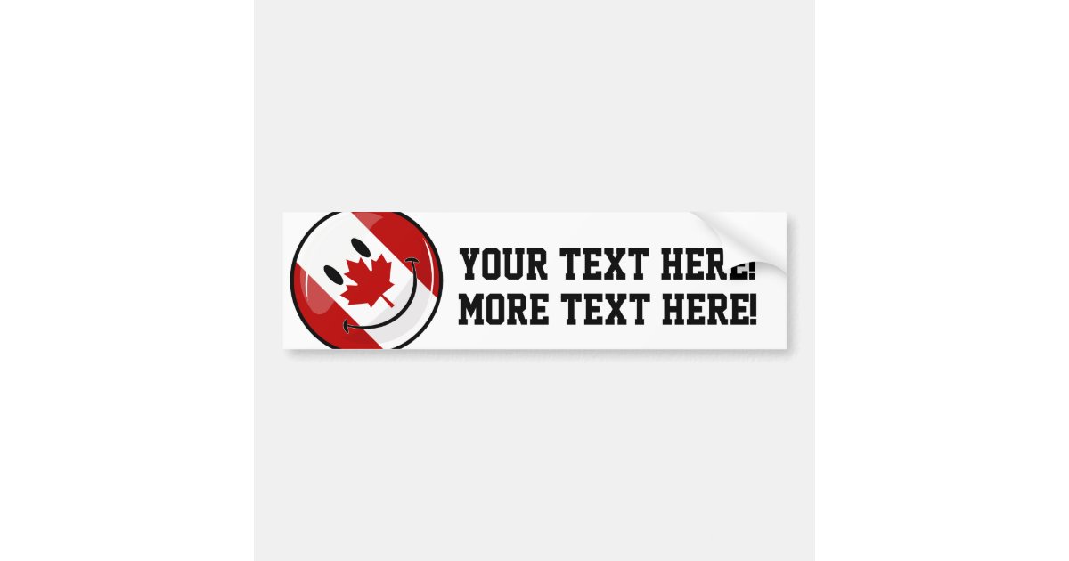 Glossy Smiling Canadian Flag Bumper Sticker | Zazzle