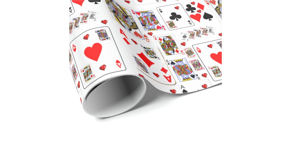 Glossy Wrapping Paper Ace Playing Cards | Zazzle