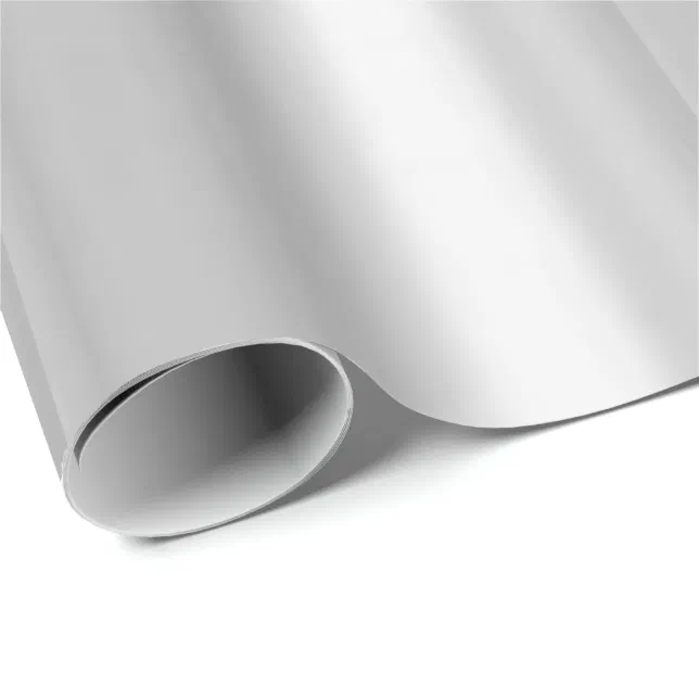 Glossy Wrapping Paper Silver Floral | Zazzle